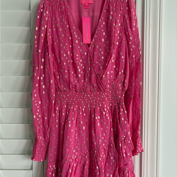 Lilly Pulitzer | Dresses | Lily Pulitzer Christiana Long Sleeve Foil ...